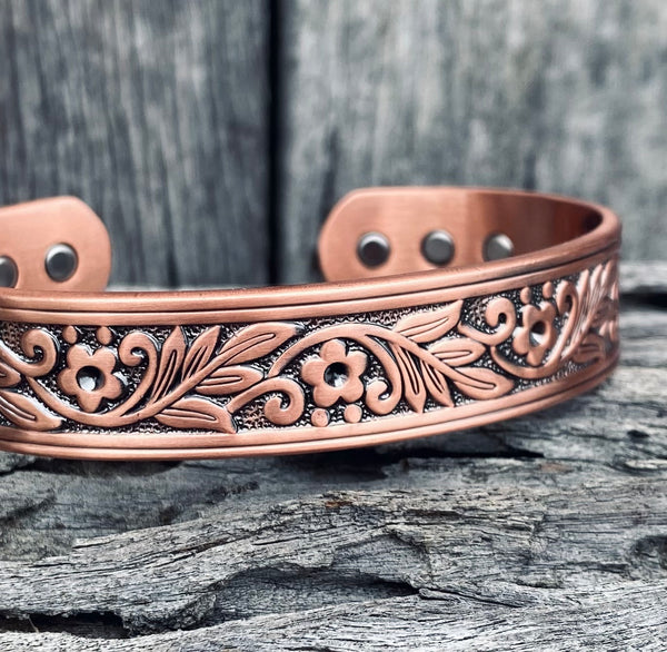 Cowboys ‘Magnetic Copper’ Western Scroll Cuff - SWAN CREEK INTERIORS