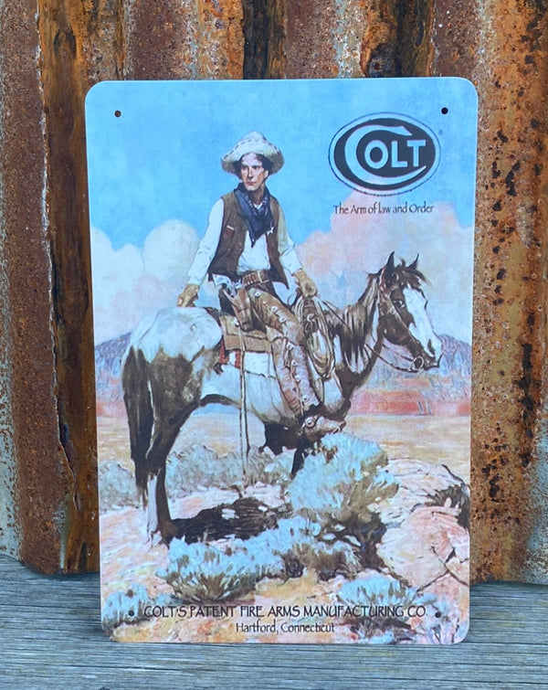 Tin Art Famous Colt Cowboy - SWAN CREEK INTERIORS